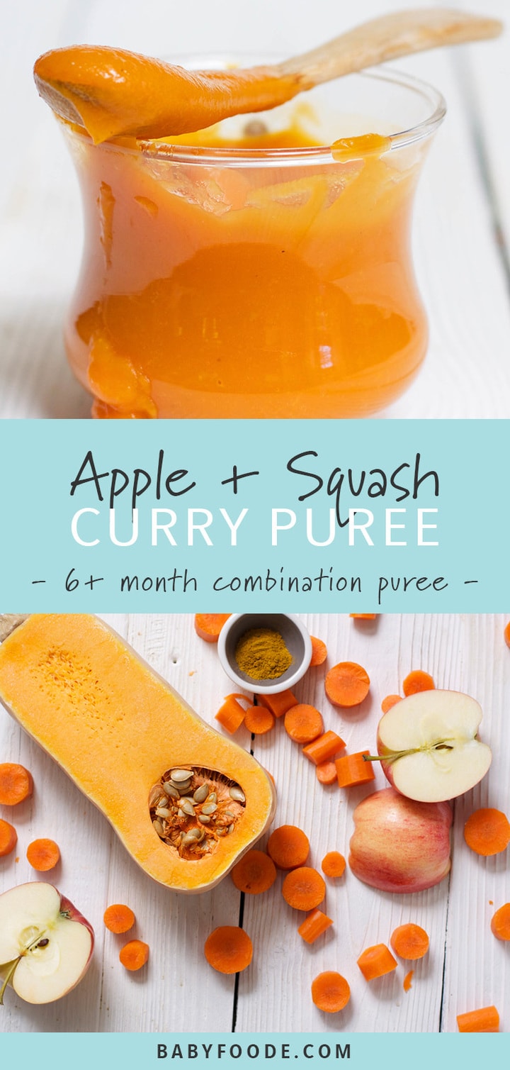 Apples, Butternut Squash, Carrots + Curry Baby Food Puree | Baby Foode