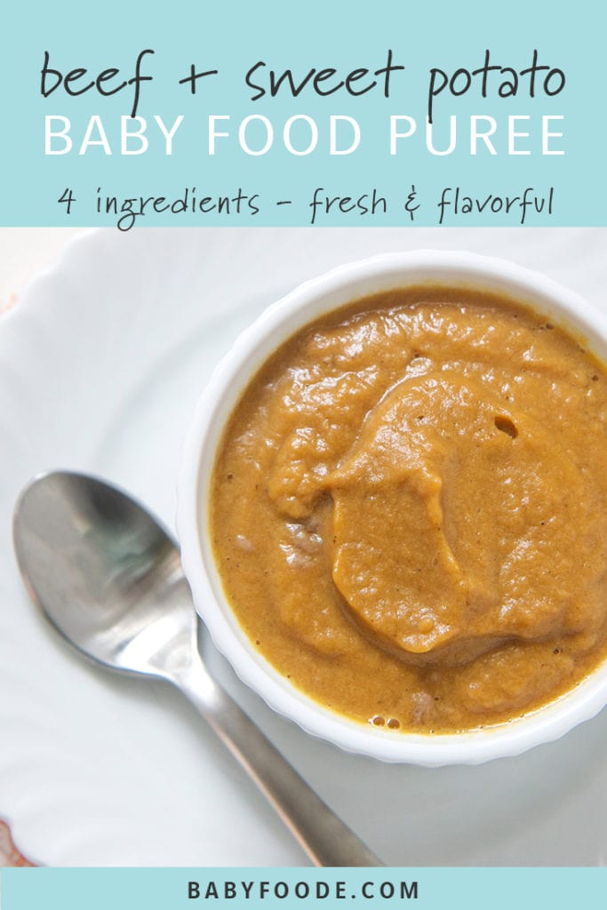Beef + Sweet Potato Baby Food Puree with Thyme - Baby Foode