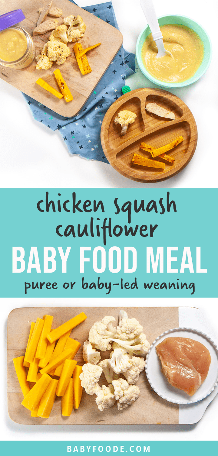 Chicken, Squash + Cauliflower Baby Food (Puree or BLW) - Baby Foode