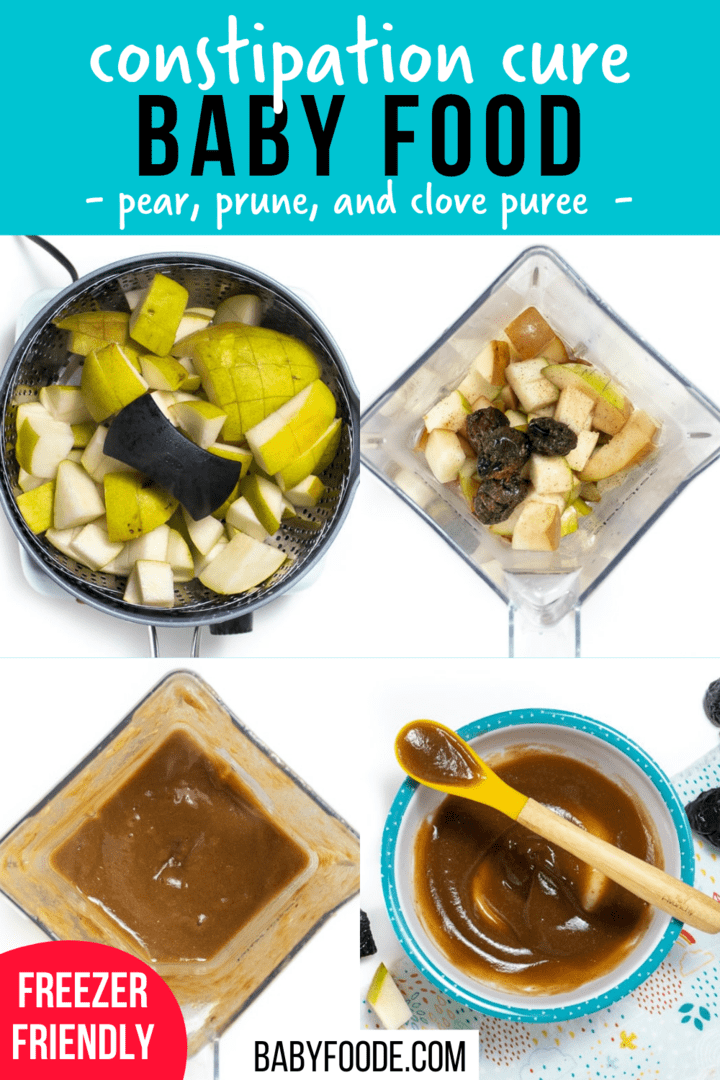 Pears + Prunes + Cloves Baby Puree (Constipation Cure) - Baby Foode