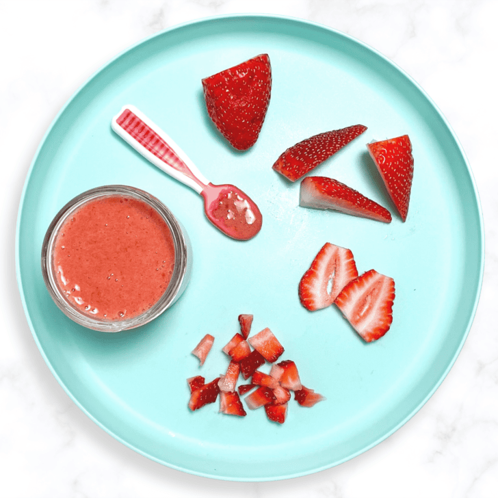 Swoon-Worthy Strawberry Baby Food (puree & baby-led weaning) | Baby Foode