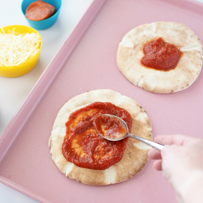 Kid-Requested Crispy Pita Pizzas (oven or air-fryer) | Baby Foode