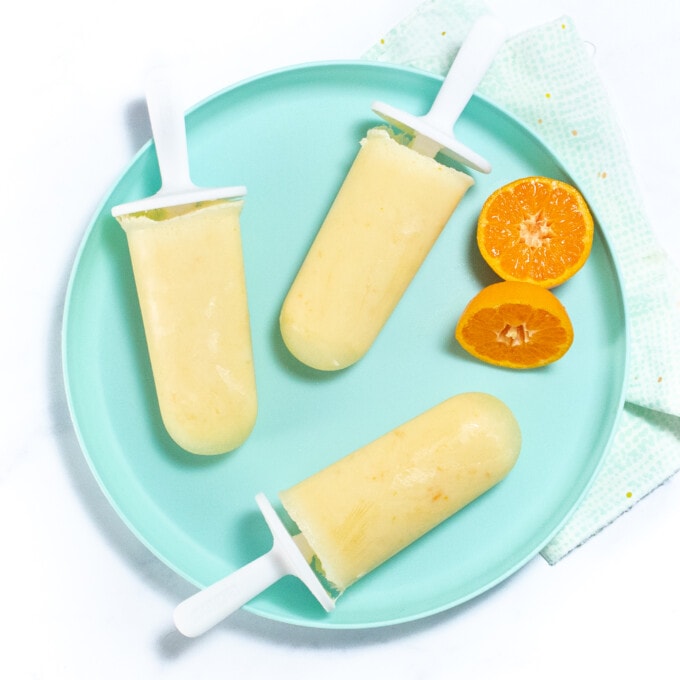 Kid-Loved Orange Creamsicle Popsicles (4-Easy Ingredients) | Baby Foode