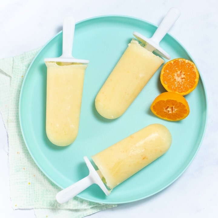 Orange Creamsicle Popsicles (4 Easy Ingredients) | Baby Foode